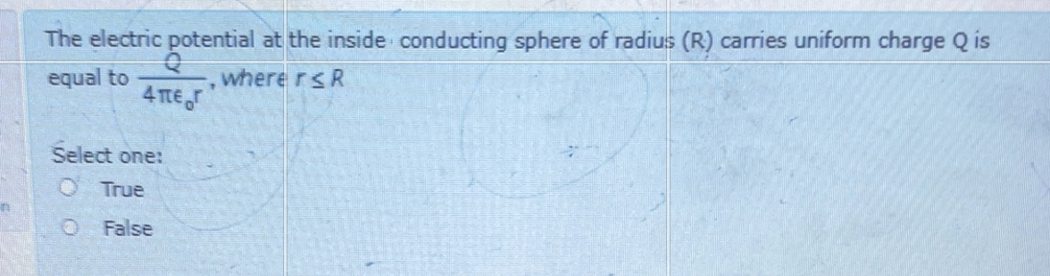 Solved The electric potential at the inside conducting | Chegg.com