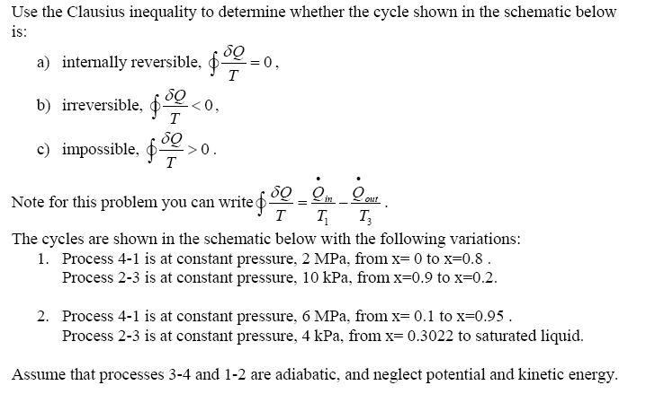 Use the Clausius inequality to determine whether the | Chegg.com
