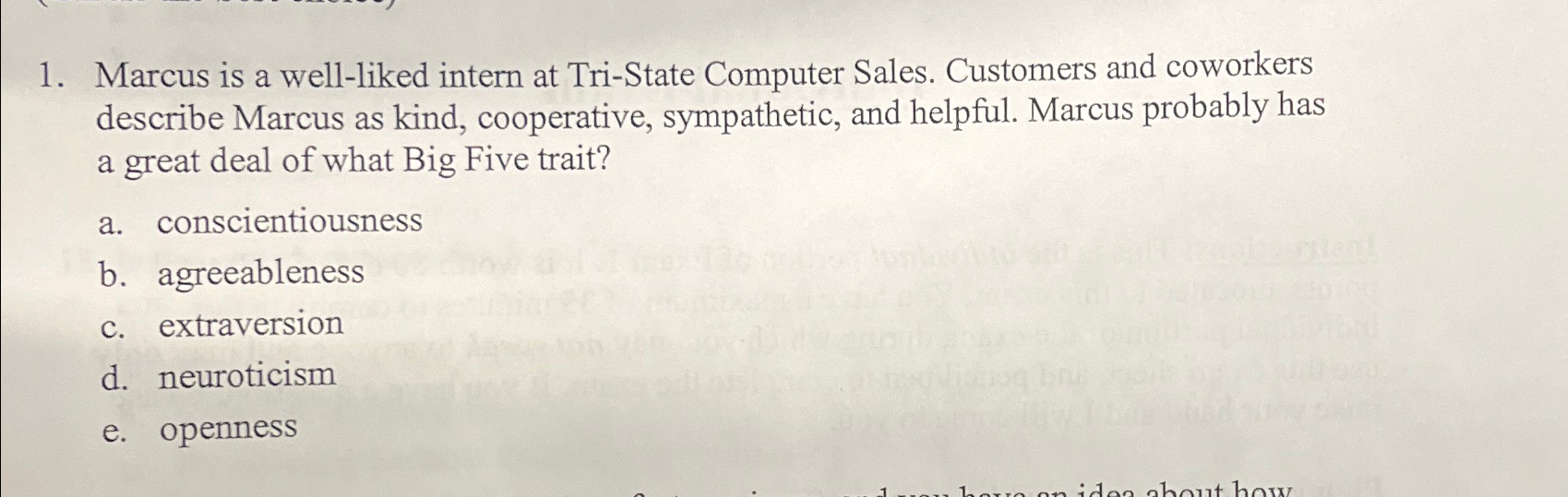Solved Marcus is a well-liked intern at Tri-State Computer | Chegg.com