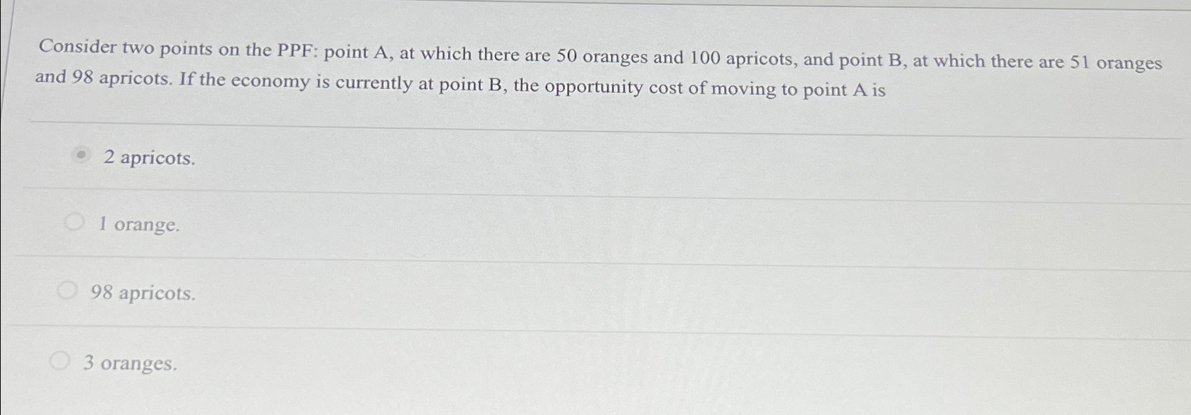 Solved Consider two points on the PPF: point A, ﻿at which | Chegg.com