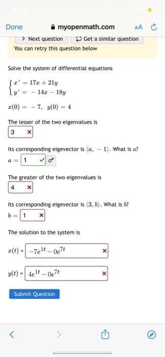 Solved Done myopenmath.com AA C > Next question Get a | Chegg.com
