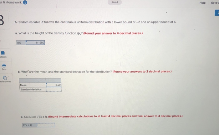 Solved er 6 Homework Saved Help Save B A random variable X | Chegg.com