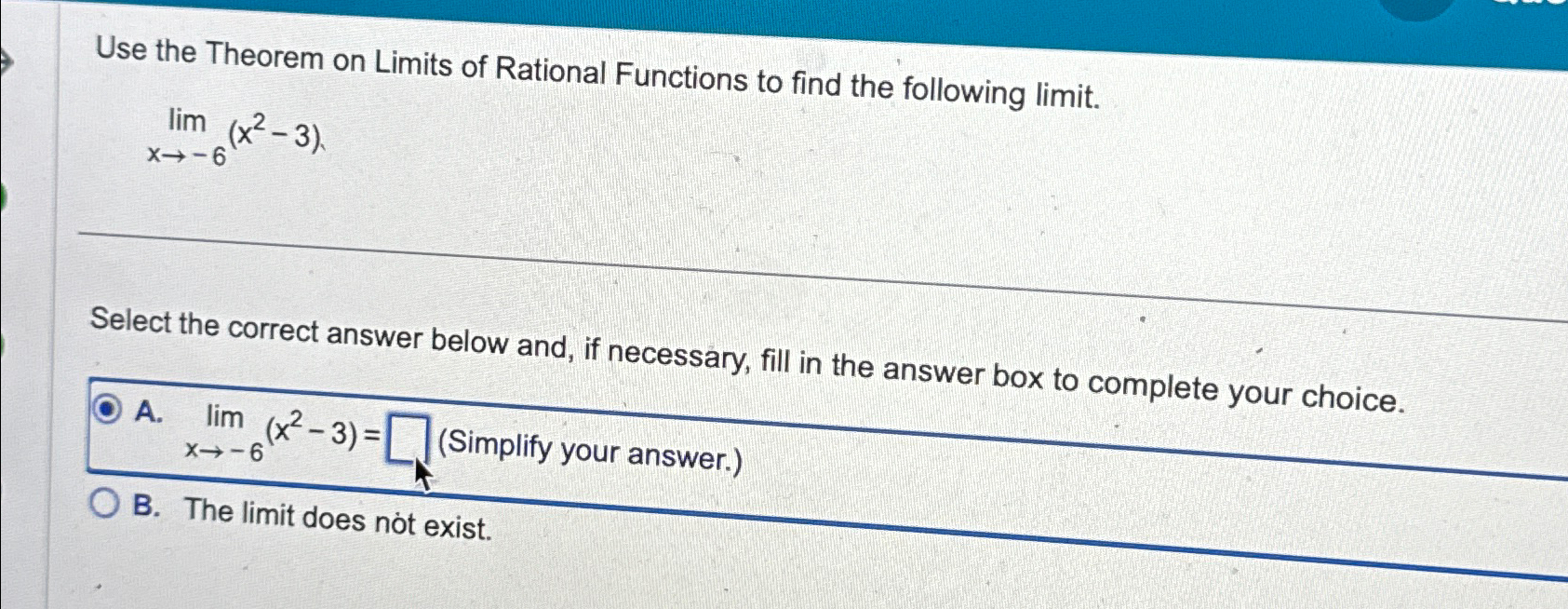 Solved Use the Theorem on Limits of Rational Functions to | Chegg.com