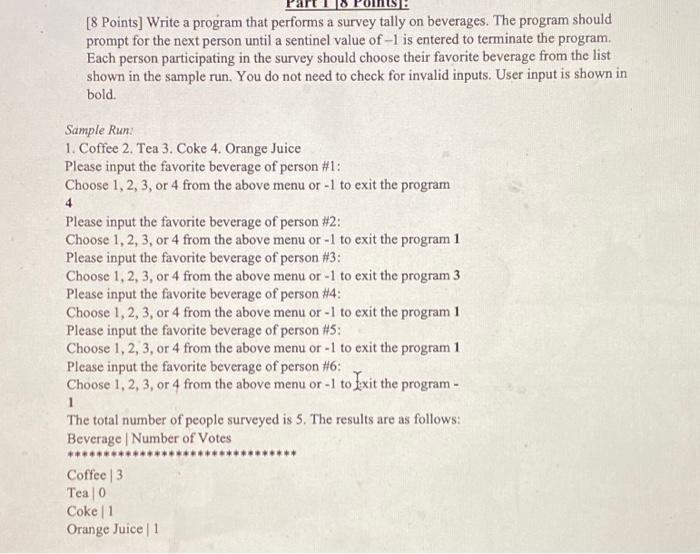 Solved Write a program that performs a survey tally on | Chegg.com