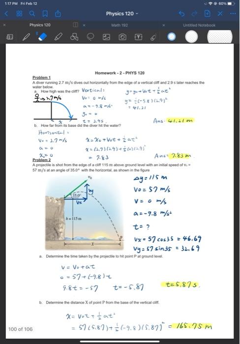 Solved 1:17 PM Fri Feb 12 60% Physics 120 - Physics 120 | Chegg.com