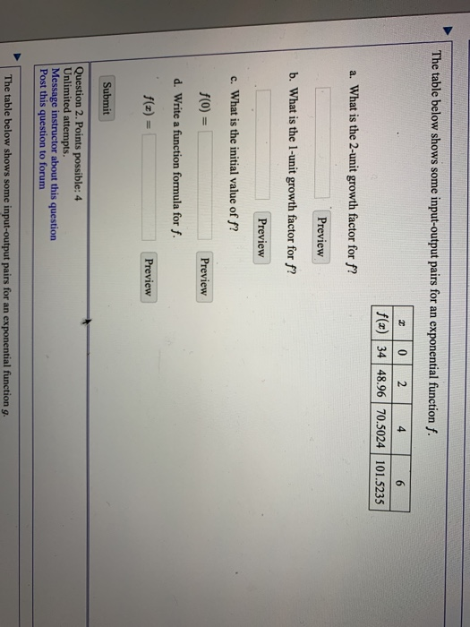 Solved The Table Below Shows Some Input Output Pairs For An