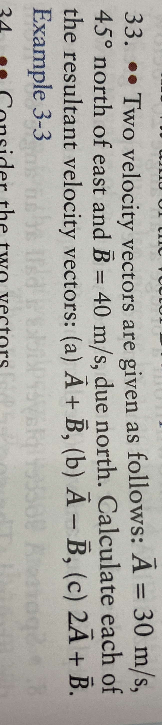 Solved * ﻿Two velocity vectors are given as follows: | Chegg.com