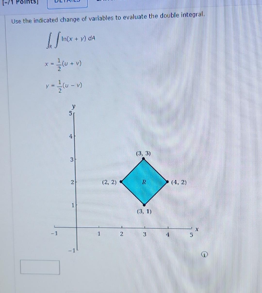 Solved Use the indicated change of variables to evaluate the | Chegg.com