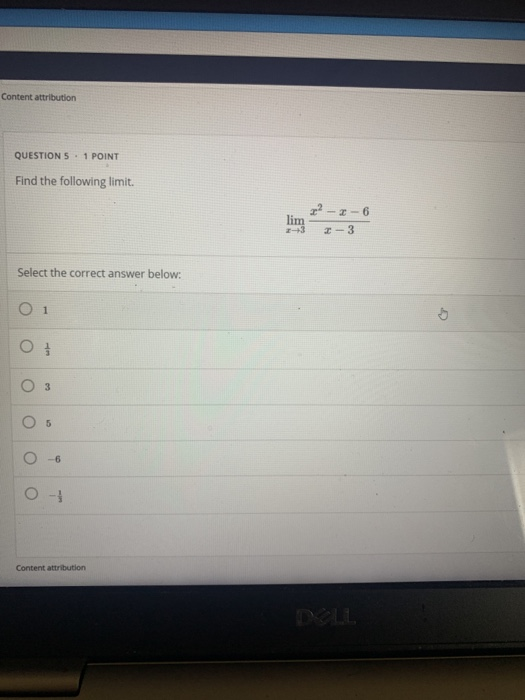 Solved Content attribution QUESTION 5.1 POINT Find the | Chegg.com
