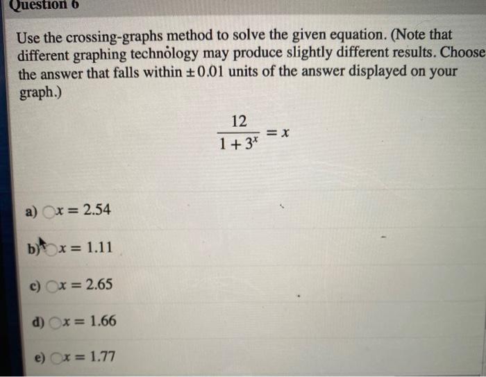 Solved Question 6 Use the crossing-graphs method to solve | Chegg.com