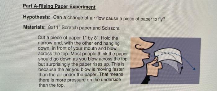 Solved Part A-Rising Paper Experiment Hypothesis: Can a | Chegg.com