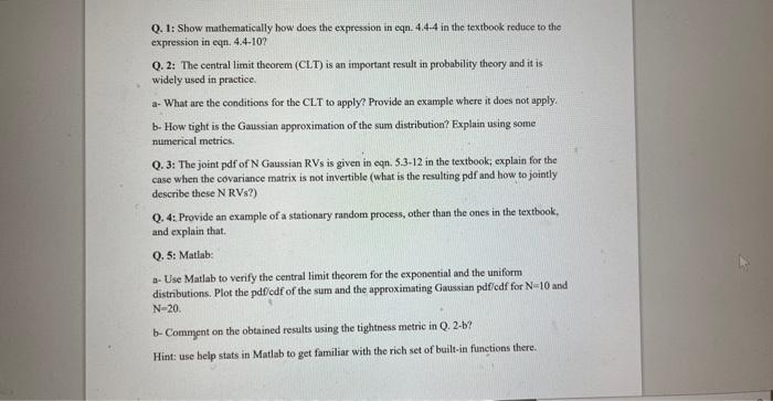 Q. 1: Show mathematically how does the expression in | Chegg.com