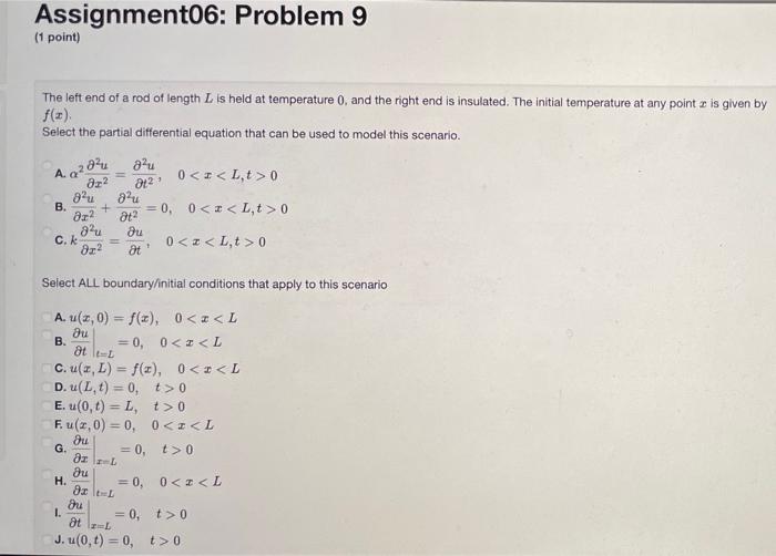 Solved Assignment06: Problem 9 (1 point) The left end of a | Chegg.com