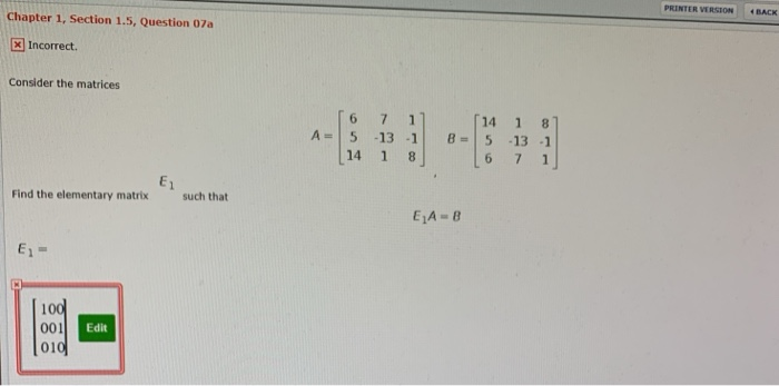 Solved PRINTER VERSION 4 BACK Chapter 1, Section 1.5, | Chegg.com