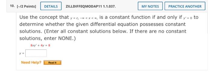 Solved 10. 1-/2 points) DETAILS ZILLDIFFEQMODAP11 1.1.037. | Chegg.com Solved 10. 1-/2 points) DETAILS ZILLDIFFEQMODAP11 1.1.037. | Chegg.com
