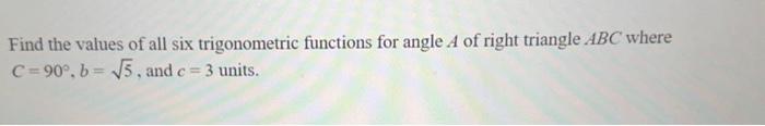 Solved Find the values of all six trigonometric functions | Chegg.com