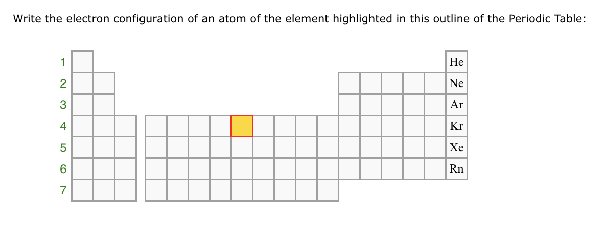 Solved Write the electron configuration of an atom of the | Chegg.com
