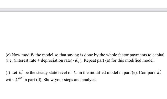 Solved 2. (Midterm, 2008) Assume a continuous-time Solow | Chegg.com