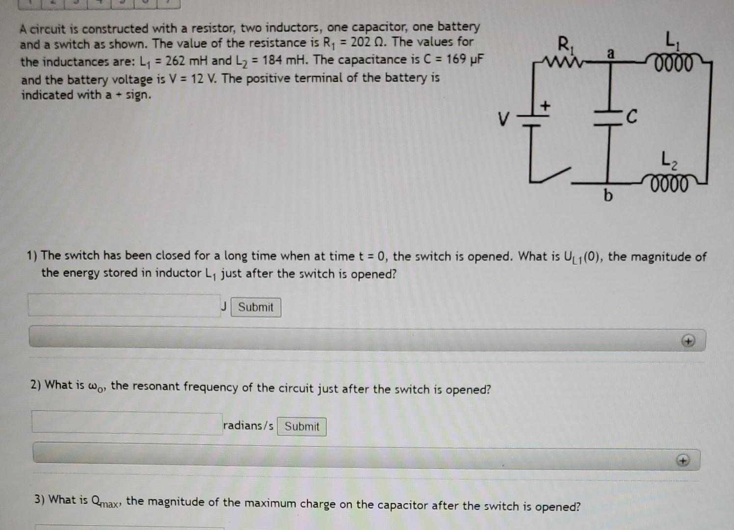 Solved A circuit is constructed with a resistor, two | Chegg.com