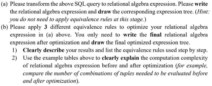 Solved Question 1(50%). Given three tables Transaction, Item | Chegg.com