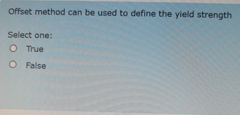 Solved Offset method can be used to define the yield | Chegg.com