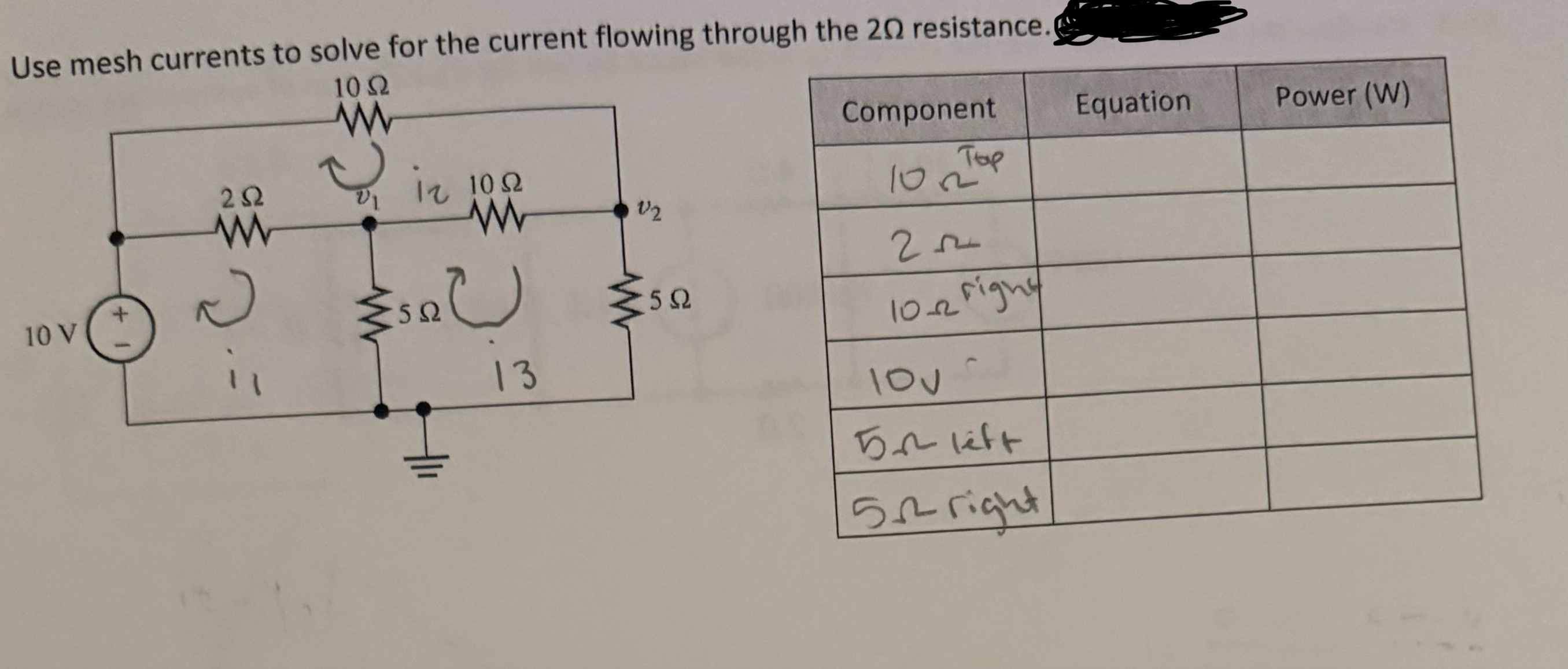 Solved Use mesh currents to solve for the current flowing | Chegg.com