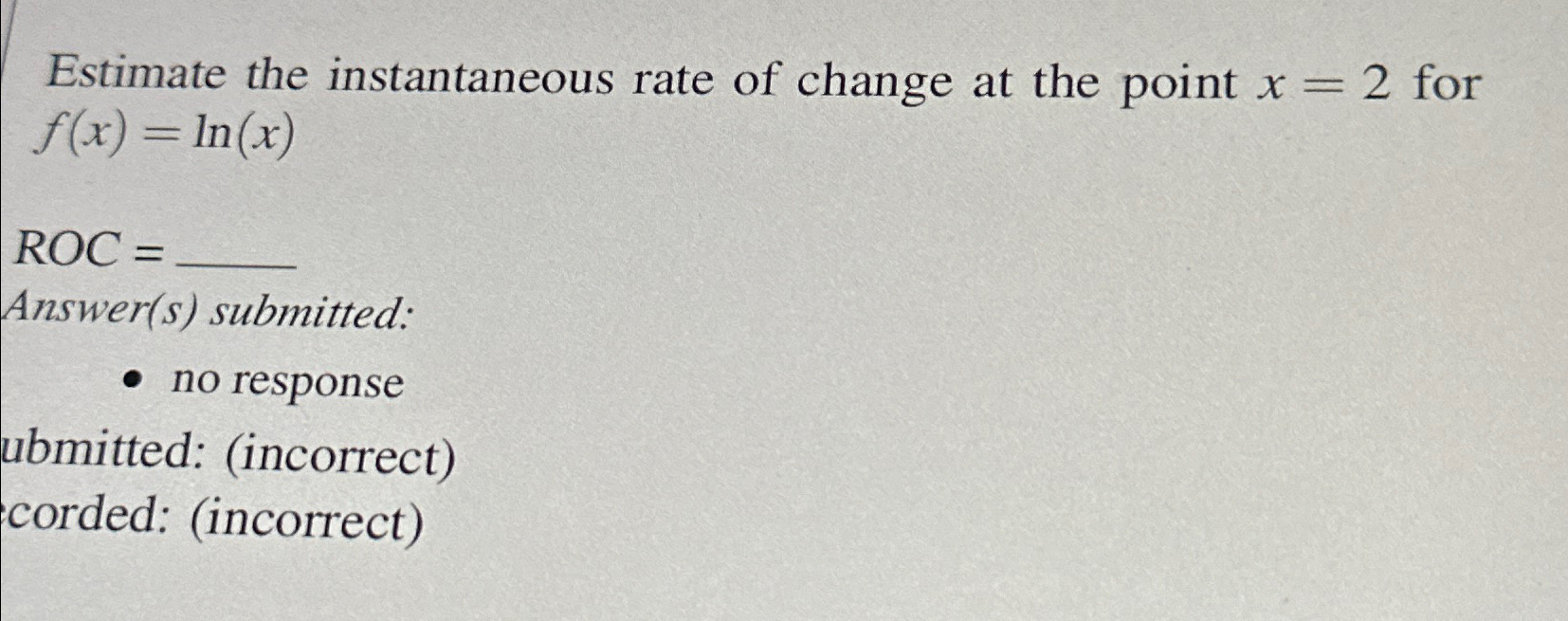 Solved Estimate the instantaneous rate of change at the | Chegg.com