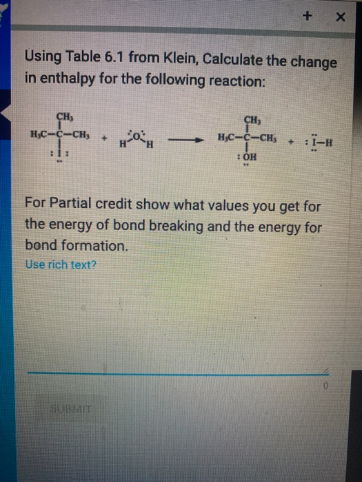 Solved + x Using Table 6.1 from Klein, Calculate the change | Chegg.com
