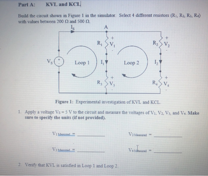 Solved Part A: KVL and KCL Build the circuit shown in Figure | Chegg.com