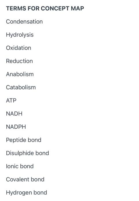 Solved Create a concept map by connecting the terms below. | Chegg.com