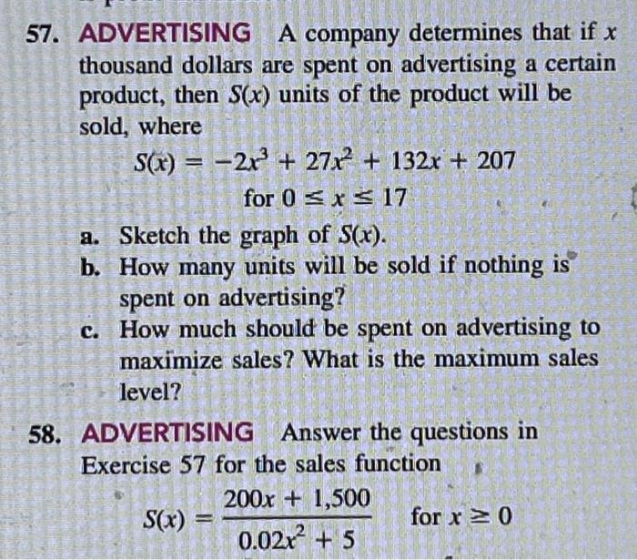 Solved i only want to know the solution of 58 but for 57 it | Chegg.com