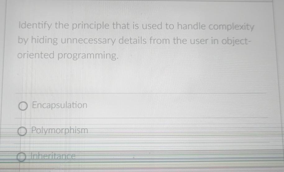 Solved Identify the principle that is used to handle | Chegg.com