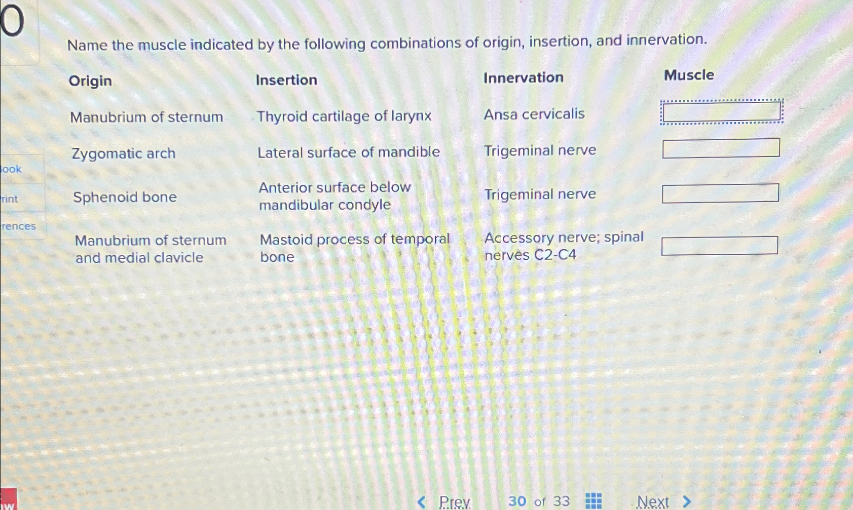 Solved Name the muscle indicated by the following | Chegg.com