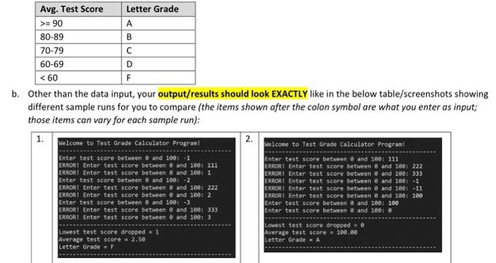 Solved Other than the data input, your output/results should | Chegg.com