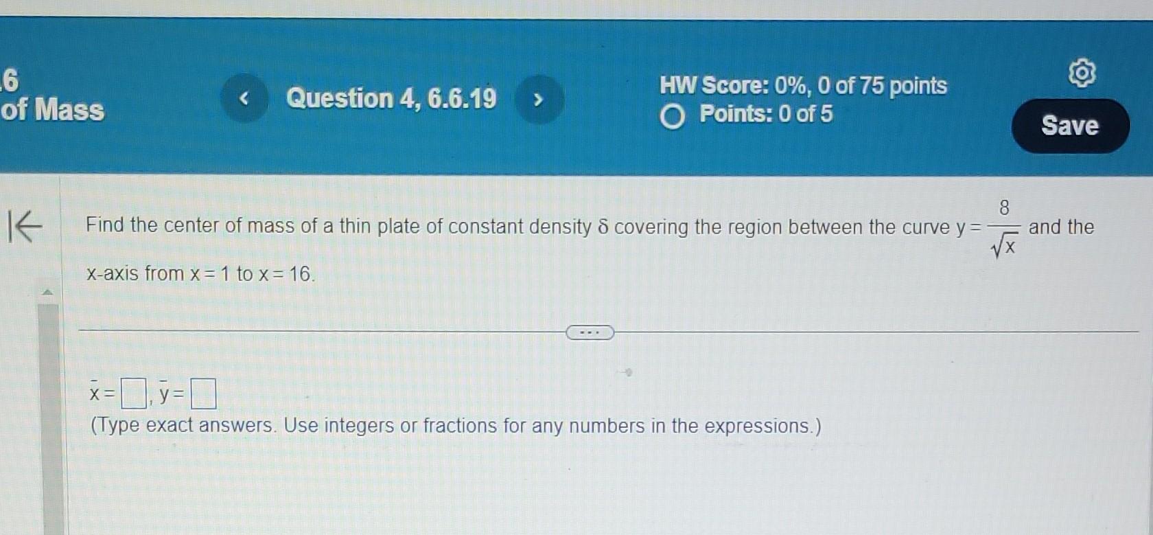 Solved Find the center of mass of a thin plate of constant | Chegg.com