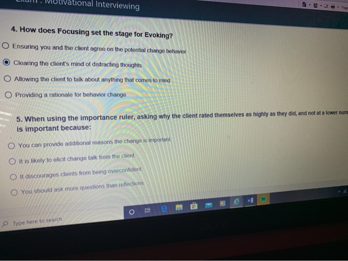 Solved Motivational Interviewing 4. How does Focusing set | Chegg.com