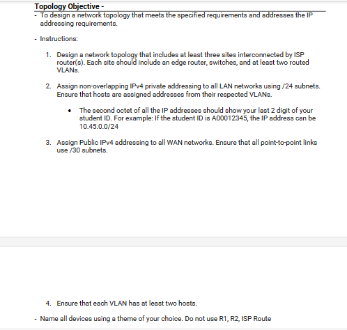 Solved Topology Objective -To design a network topology that | Chegg.com