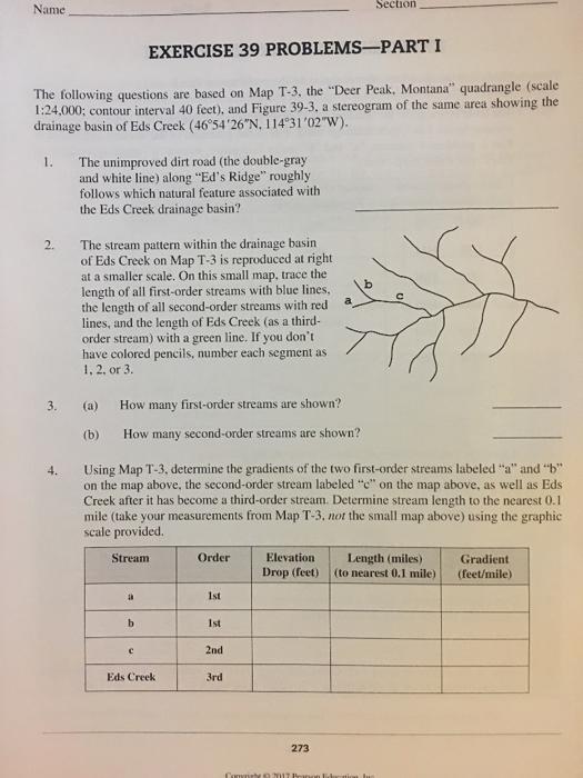 Solved Name Section EXERCISE 39 PROBLEMS-PART I The | Chegg.com
