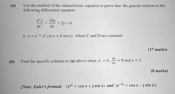 Solved (a) Use the method of the characteristic equation to | Chegg.com