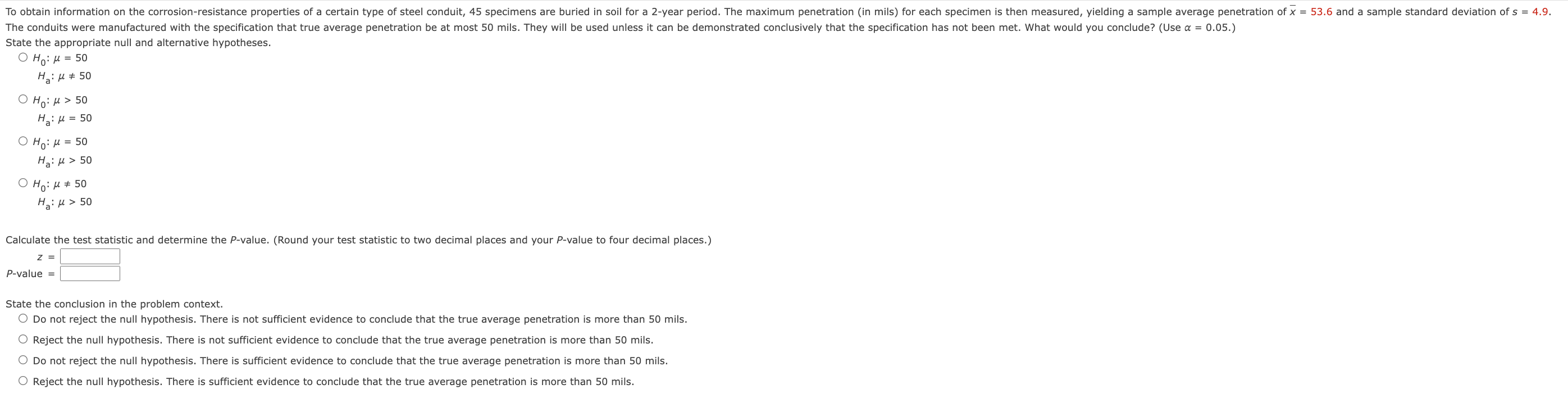 Solved State the appropriate null and alternative | Chegg.com