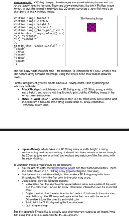 Solved Assignment 68: X PixMap lmages, Most images are | Chegg.com