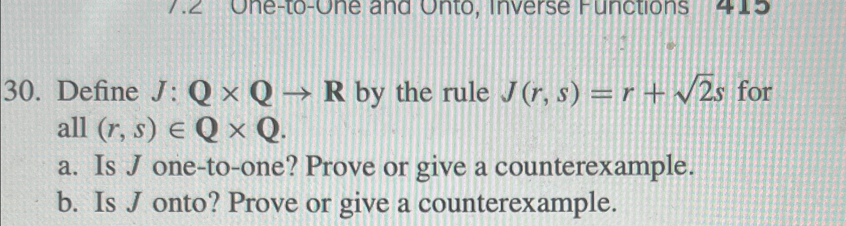 Solved Define J:Q×Q→R ﻿by the rule J(r,s)=r+22s ﻿for all | Chegg.com