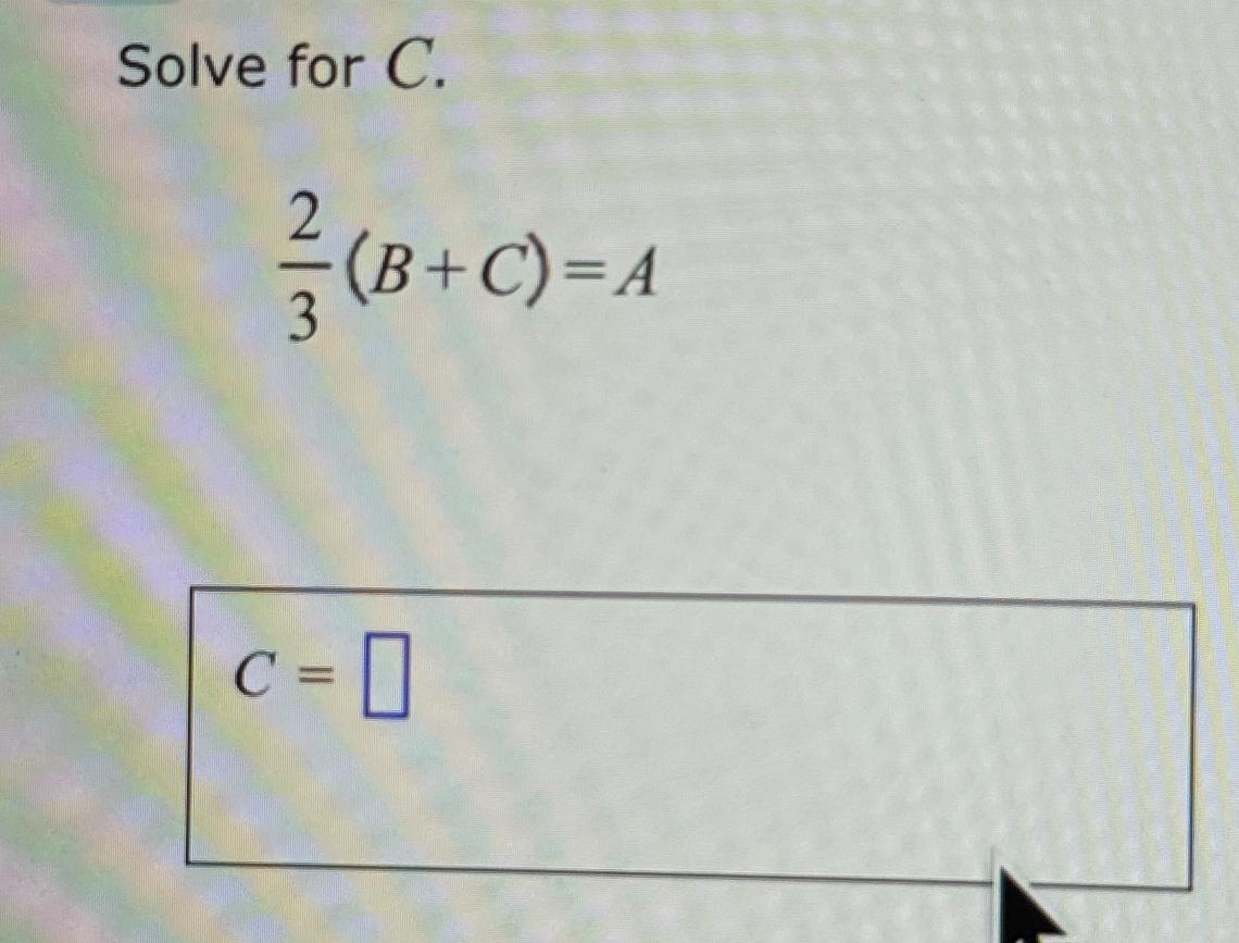 Solved Solve for C.23(B+C)=AC= | Chegg.com