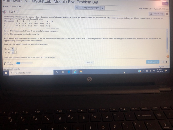 Solved Homework: 5-2 MyStatLab: Module Five Problem Set | Chegg.com
