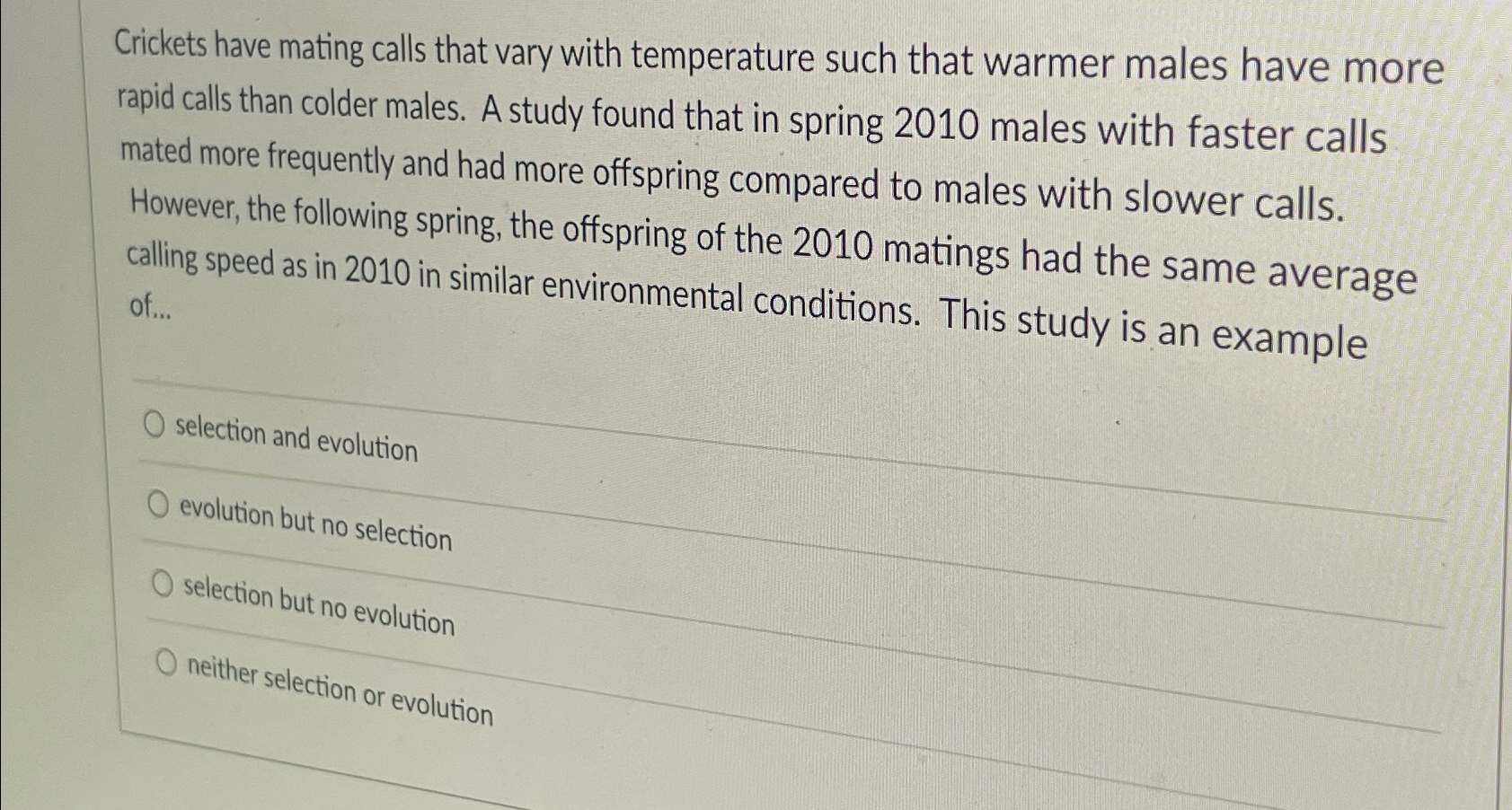 Solved Crickets have mating calls that vary with temperature | Chegg.com