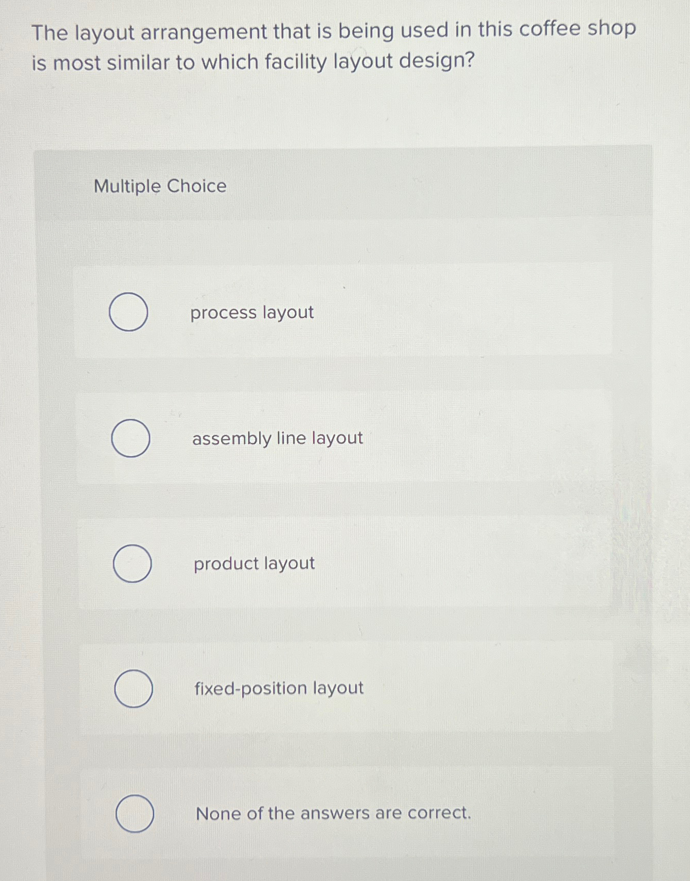 Solved The layout arrangement that is being used in this | Chegg.com