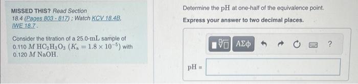 Solved Consider the Titration of a 25.0mL sample of 0.110M | Chegg.com