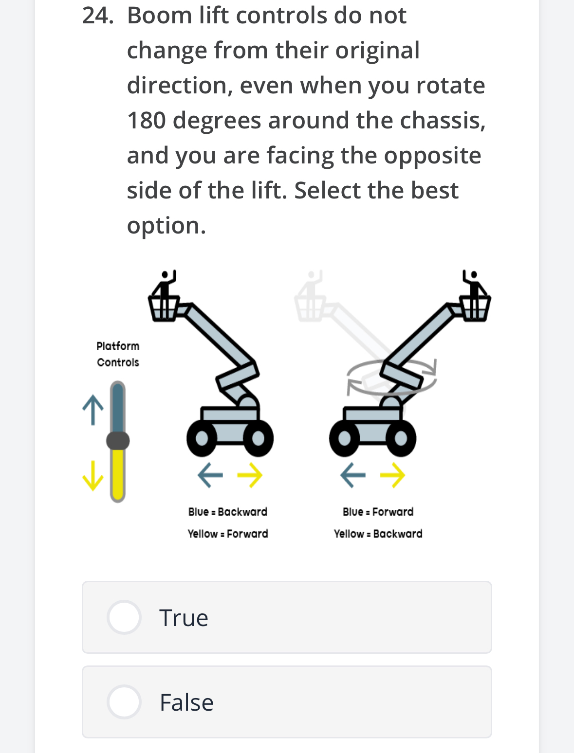 Solved Boom lift controls do not change from their original | Chegg.com