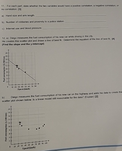 Solved For each part, state whether the two variables would | Chegg.com