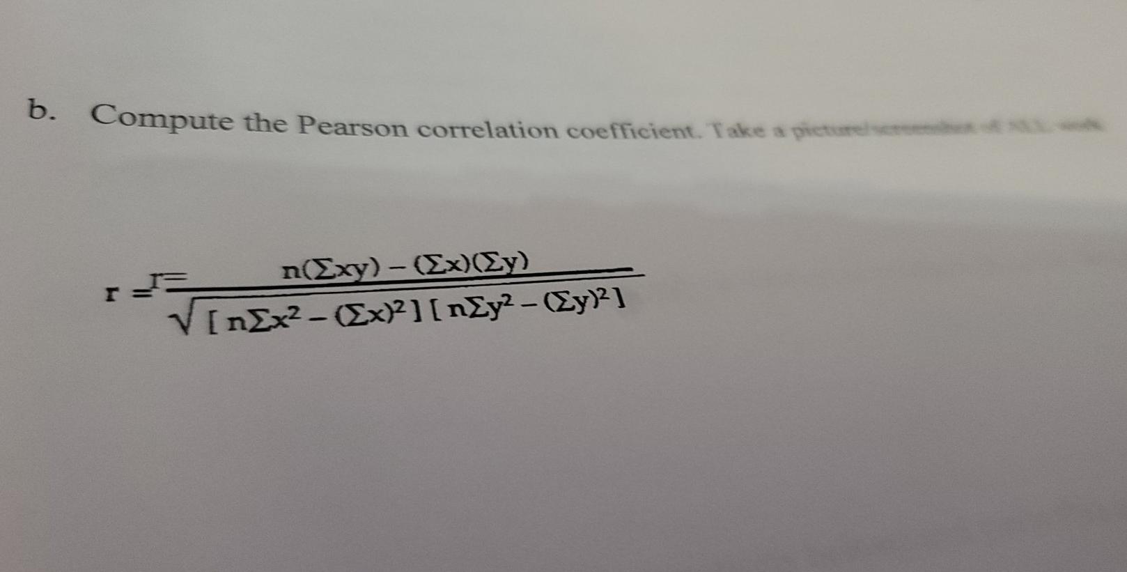 Solved ite the Pearson correlation coefficient. Take a | Chegg.com
